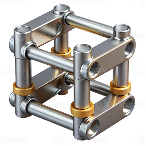 3d Render Metallic Cube Structure 54047667 Png