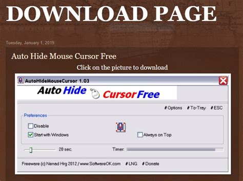 Auto Hide Mouse Cursor Aplikasi Untuk Menghilangkan Tampilan Mouse