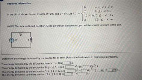 Solved Required Information In The Circult Shown Below