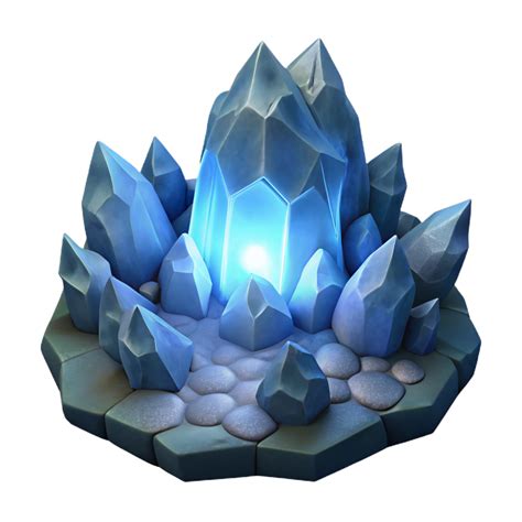 Serene Rustic Glowing Crystal Cluster 3d Render Original 56409097 Png