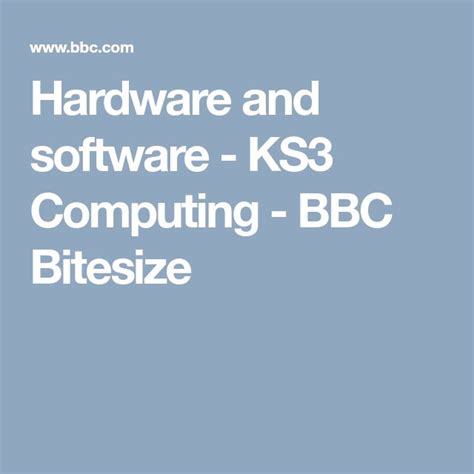 Hardware And Software Ks3 Computer Science Bbc Bitesize