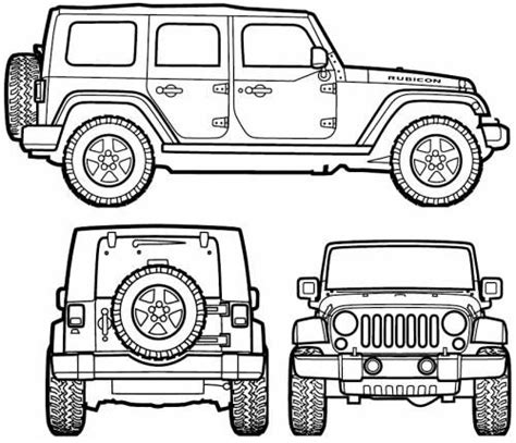 Jeep Wrangler 4 Door Sketch