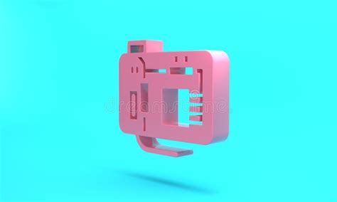 Pink Electronic Computer Components Motherboard Digital Chip Integrated Science Icon Isolated On