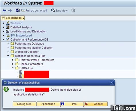 delete stats file in st03n