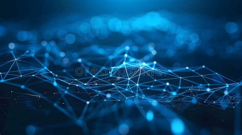Abstract Blue Digital Network Connections Technology Background With Data Processing Internet Of