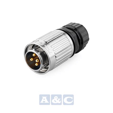 Conector 4 Pin Macho Incrustar Roscar Met Yw 20 C04sx 02 001 Aandc