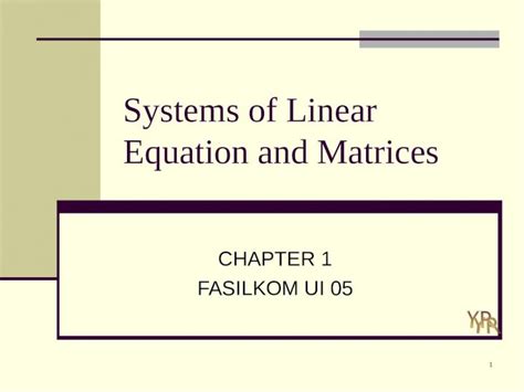 Ppt Systems Of Linear Equation And Matrices Dokumen Tips