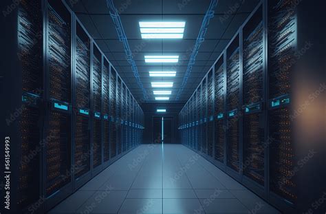 Server Racks In Server Room Data Center Generative Ai Stock Illustration Adobe Stock