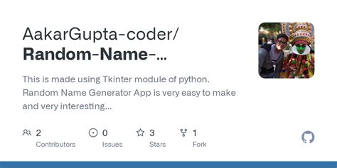 github aakargupta coder random name generator this is made using