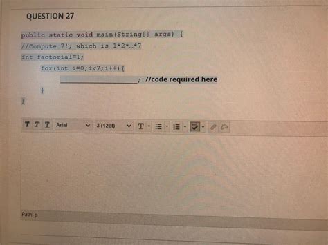 Solved Question 27 Public Static Void Mainstring Args