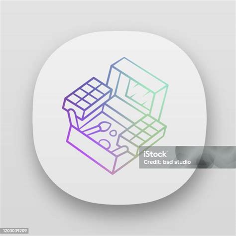 화장품 도구 키트 상자 응용 프로그램 아이콘입니다 Ui Ux 사용자 인터페이스 전문 메이크업 아티스트 장비 웹 또는 모바일 응용