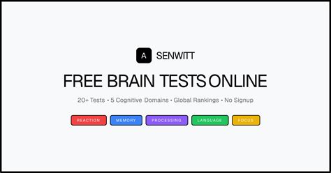Senwitt Free Brain Tests Online Measure Your Mind