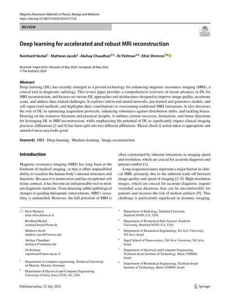 Pdf Deep Learning For Accelerated And Robust Mri Reconstruction