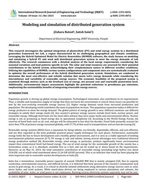 modeling and simulation of distributed generation system pdf