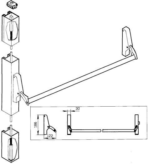emergency exit door push bar panic exit device secutor corporation