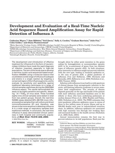 Pdf Development And Evaluation Of A Real Time Nucleic Acid Sequence