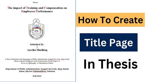How To Create Title Page For Research Paper How To Create Title Page