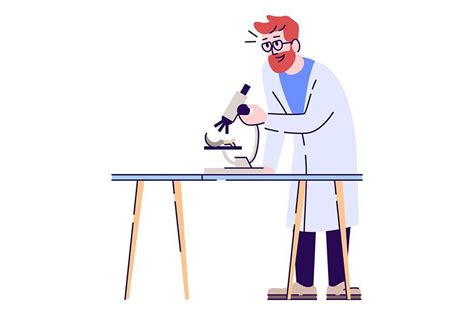 Laboratory Worker With Microscope