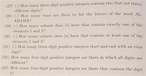Solved 27 How Many Three Digit Positive Integers