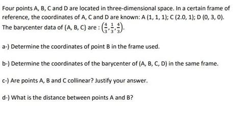 Solved Four Points A B C And D Are Located In Chegg