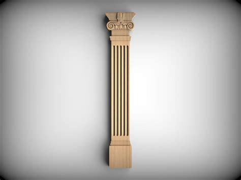 Classic Ionic Pilaster Column Unpainted Wooden Decor Custom Size