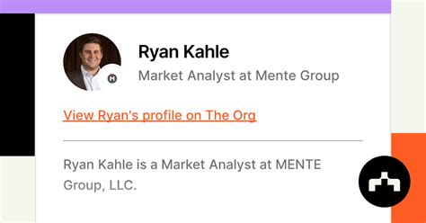 Ryan Kahle Market Analyst At Mente Group The Org