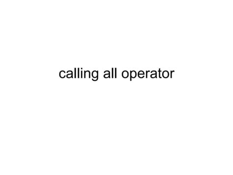 Php Calling Operators Ppt