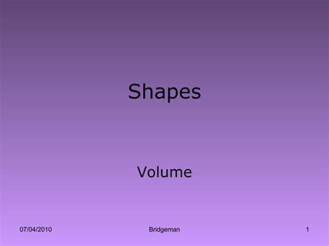 Volume Powerpoint PPT