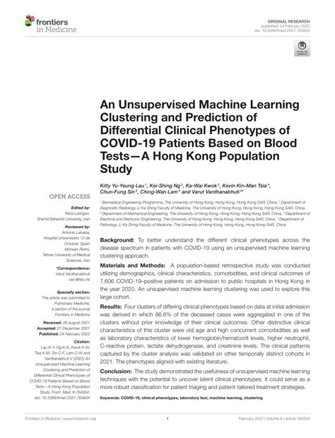 Pdf An Unsupervised Machine Learning Clustering And Prediction Of