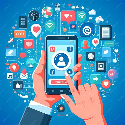 Premium Photo Flat Social Media Icon Background With Mobile Phone