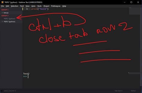 Close Tab In The Second Row General Discussion Sublime Forum