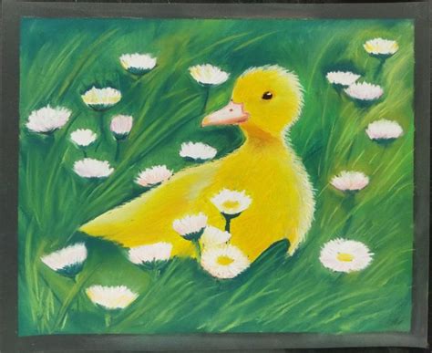 Рисуем утёнка сухой пастелью Рисунки Картины Художественные проекты