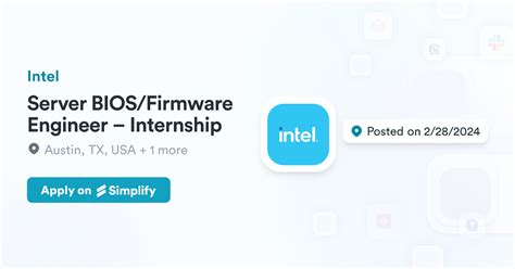 Server Bios Firmware Engineer Internship Intel Simplify Jobs