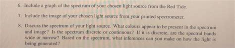 Solved Include A Graph Of The Spectrum Of Your Chosen Chegg