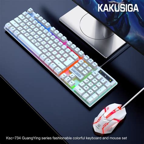 Kakusiga Fashion Colorful Keyboard And Mouse Set Basic Mice And Keyboard Combos Usb Wired