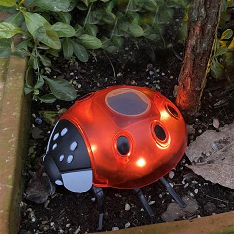 Solar Ladybugs Lights For Garden Decor Outdoor Solar Ladybug Decorative Stake For Yard
