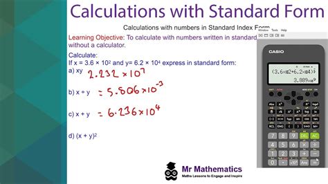 Calculations With Standard Index Form Mr Mathematics YouTube