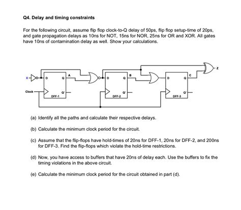 Solved Q4 Delay And Timing Constraints For The Following Circuit