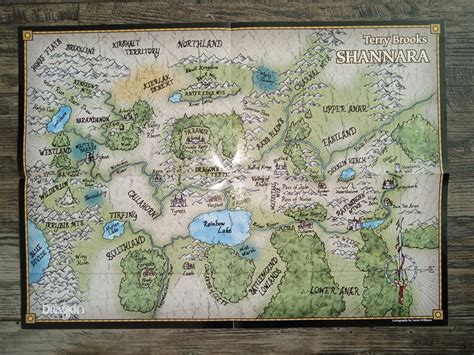 Terry Brooks Shannara Fold Up Map ~ Cartography By Aaron Williams