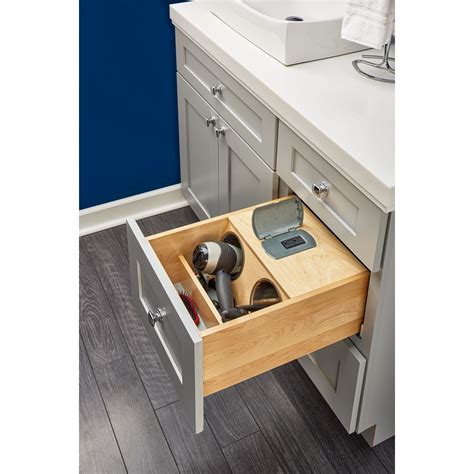 REV A SHELF Vanity Outlet Drawer W BLUMOTION Soft Close 18 Rev A Shelf 4VOD 18FLSC 1