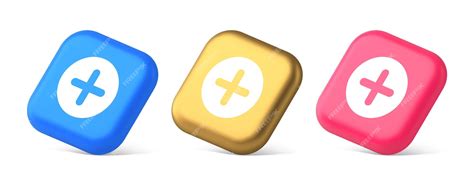 Premium Vector Plus Add Button Mathematical Addition Symbol 3d