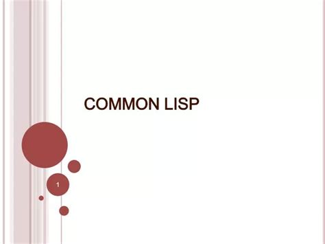 PPT COMMON LISP PowerPoint Presentation Free Download ID