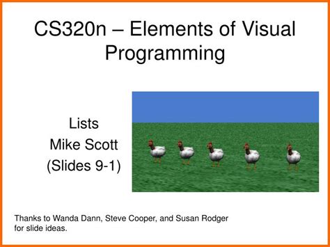 Ppt Cs320n Elements Of Visual Programming Powerpoint Presentation