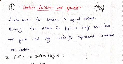 Python Programming Boolean Variables Operators