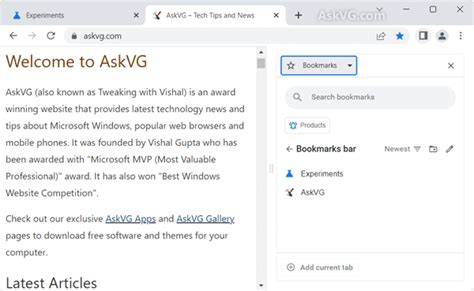 How To Enable Disable Power Bookmarks Ui In Chrome Side Panel Askvg