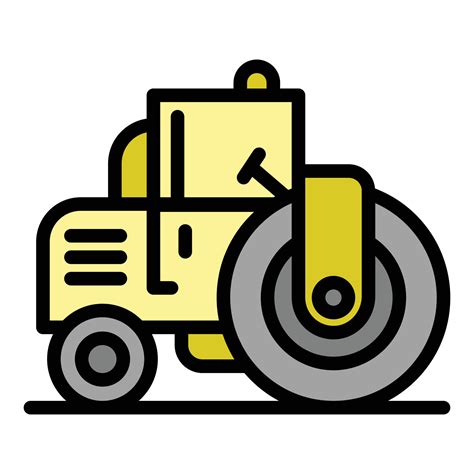 Safety Road Roller Icon Color Outline Vector 15393320 Vector Art At Vecteezy
