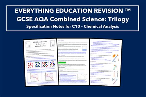 Gcse Aqa Combined Science Trilogy Specification Revision Notes For Chemistry Papers 1and2 H F