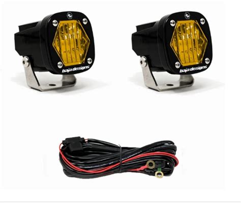Baja Designs 387815 S1 Wide Cornering Led Light Pod Pair In Amber