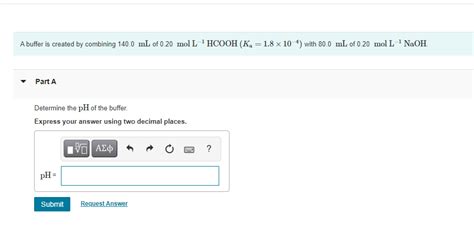 solved a buffer is created by combining 140 0 ml of 0 20 mol