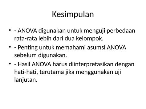 Analisis Anova Analysis Of Variancepptx